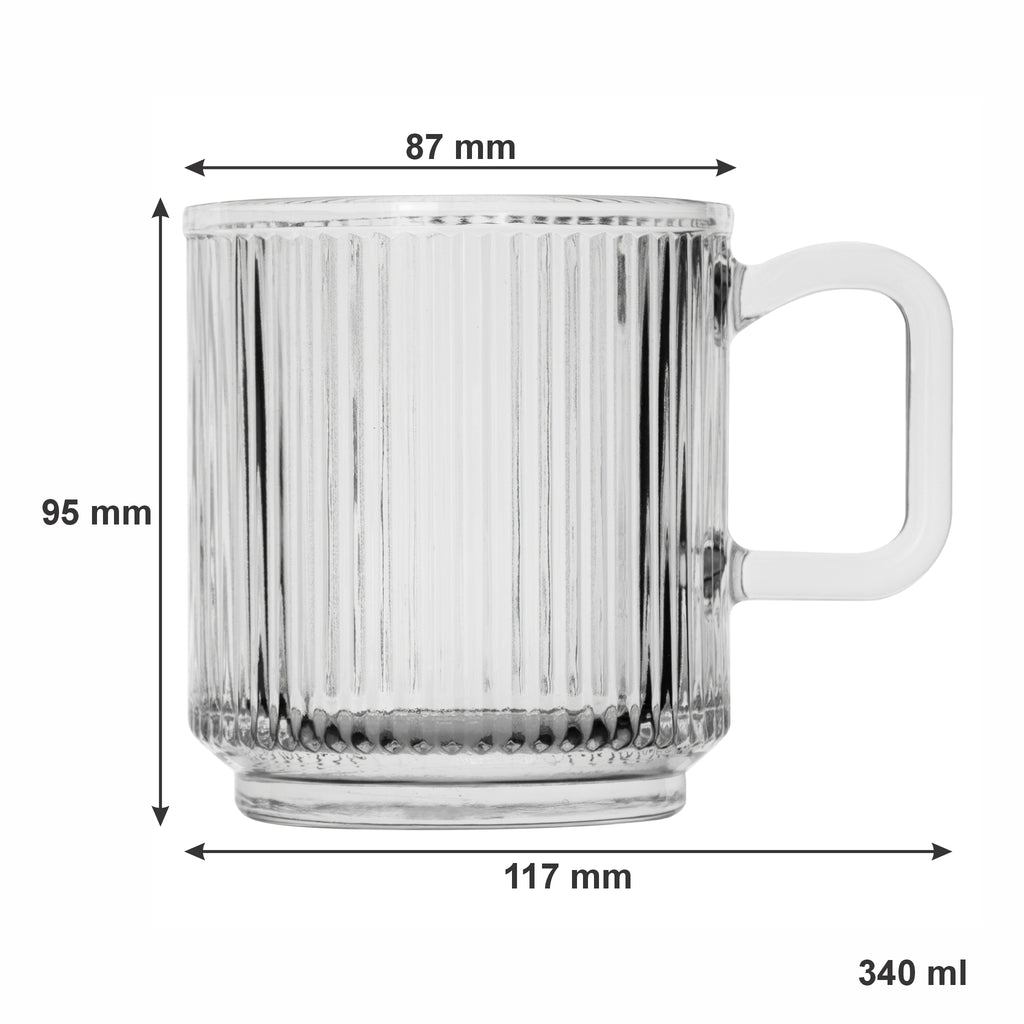 REGENT GLASS RIBBED MUG, 340ML – HCS Home and Catering Suppliers