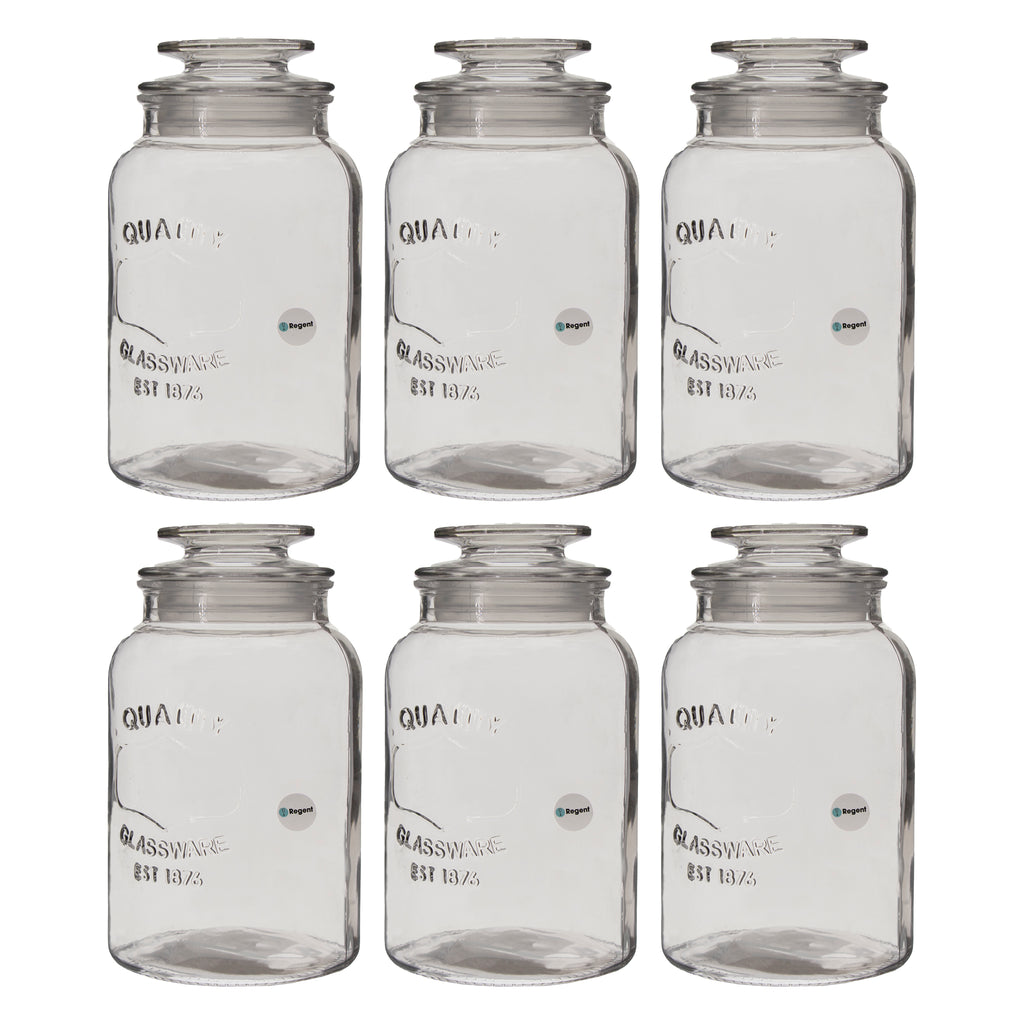 REGENT ROUND CANISTER `QUALITY` EMBOSSED WITH GLASS LID, 1L – HCS Home ...