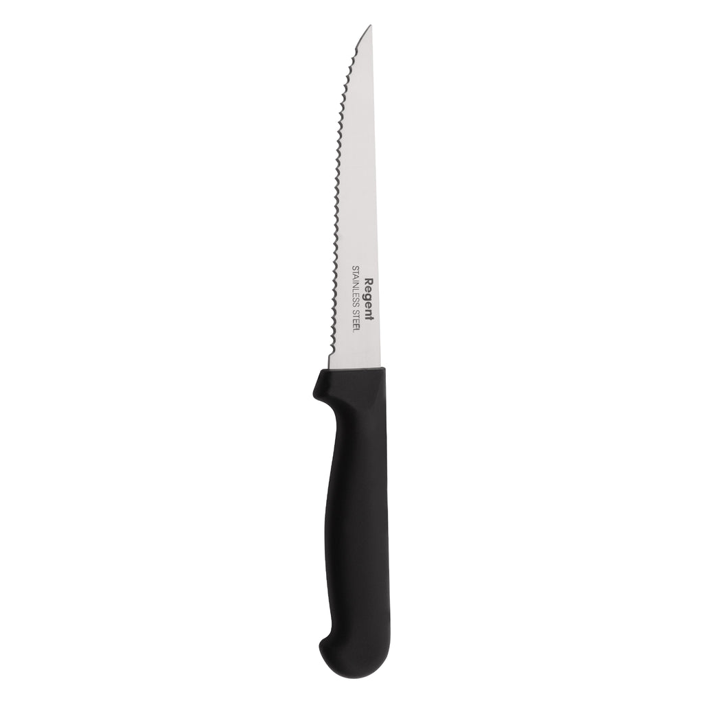REGENT KITCHEN STEAK KNIVES WITH POINTED TIPS AND BLACK HANDLES 6PK, 2 ...