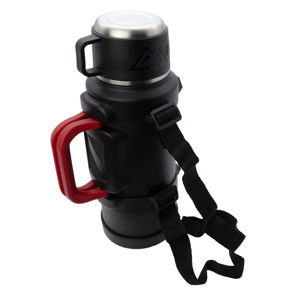 REGENT LARGE VACUUM FLASK STAINLESS STEEL WITH CUP LID MATT BLACK, 2L ...