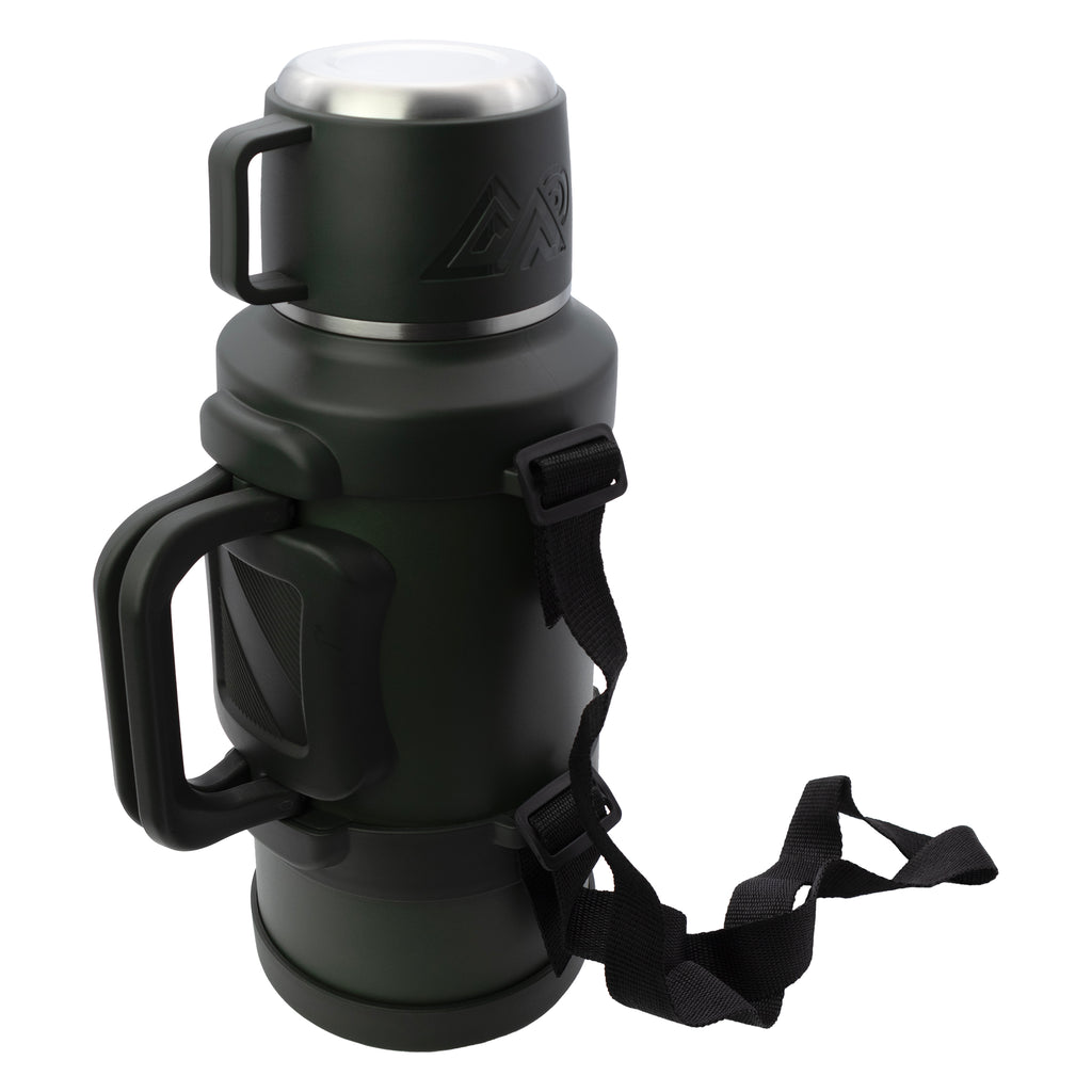 REGENT LARGE VACUUM FLASK STAINLESS STEEL WITH CUP LID KHAKI GREEN, 3 ...