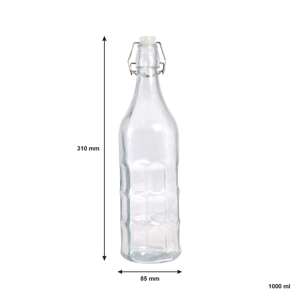 REGENT GLASS MORESCA BOTTLE WITH CLIP TOP LID, 1L – HCS Home and ...