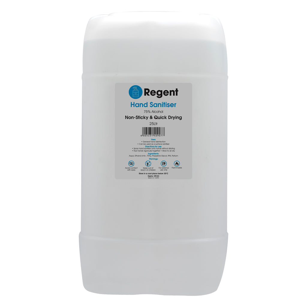 REGENT LIQUID HAND SANITISER, 25L – HCS Home and Catering Suppliers