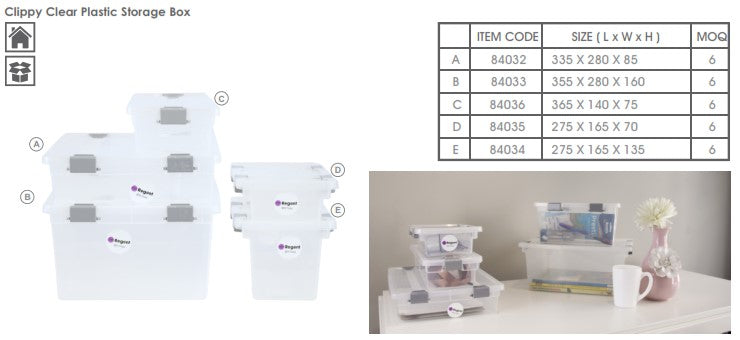 REGENT PLASTIC CLIPPY BOX CLEAR VALUE 4PK – HCS Home and Catering Suppliers