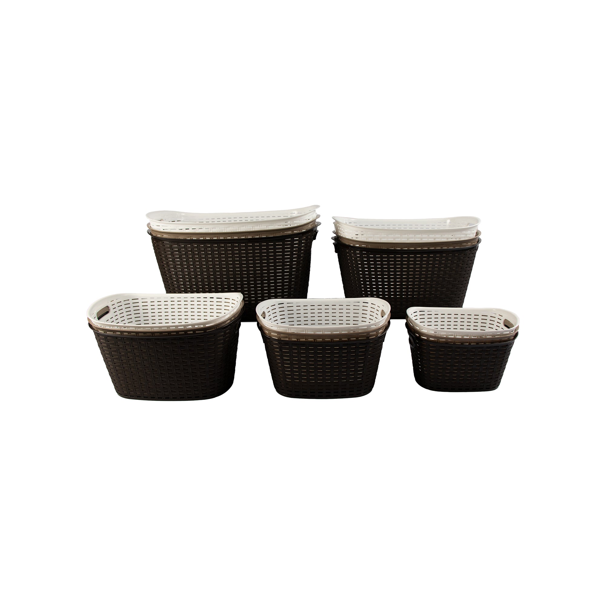 REGENT PLASTIC EDEN OVAL BASKET WITH HANDLES JUMBO, AST. WHT, BGE & CH ...